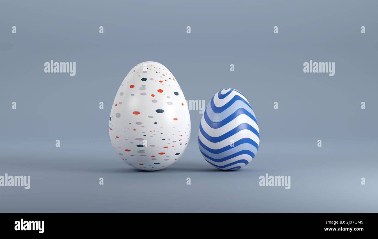 Set of realistic eggs on white background. 3D illustration Stock Photo ...