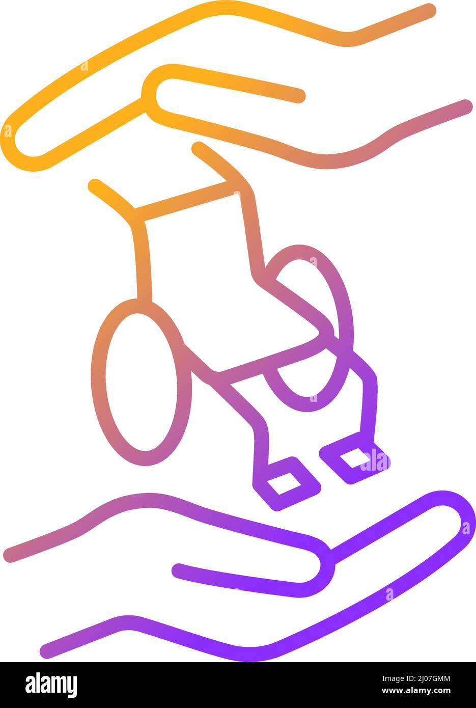 Support people with disabilities gradient linear vector icon Stock ...