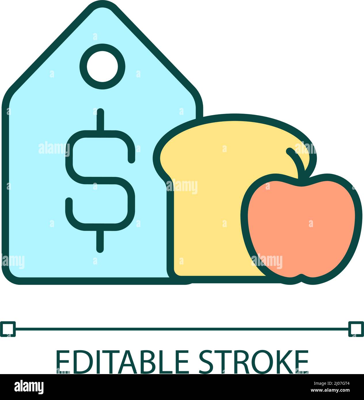Food products price RGB color icon Stock Vector Image & Art - Alamy