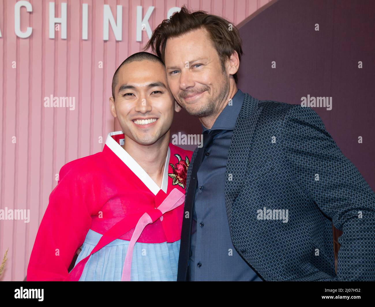March 16, 2022, Los Angeles, California, USA: Jin Ha and Jimmi Simpson ...