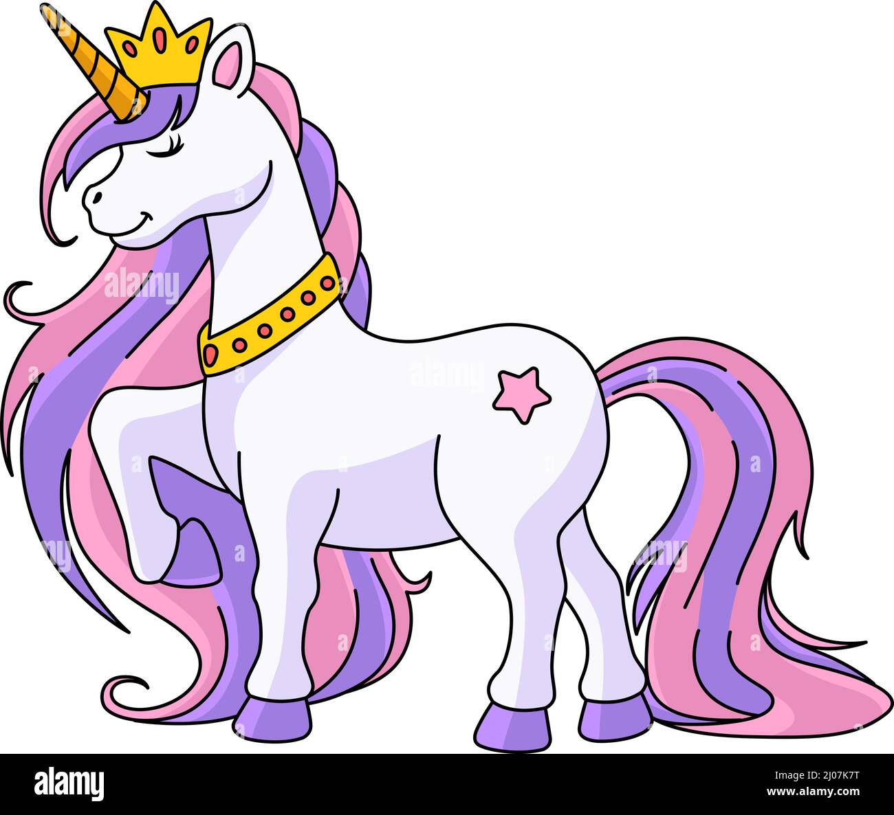 Unicorn Princess Cartoon Colored Clipart Stock Vector Image & Art - Alamy