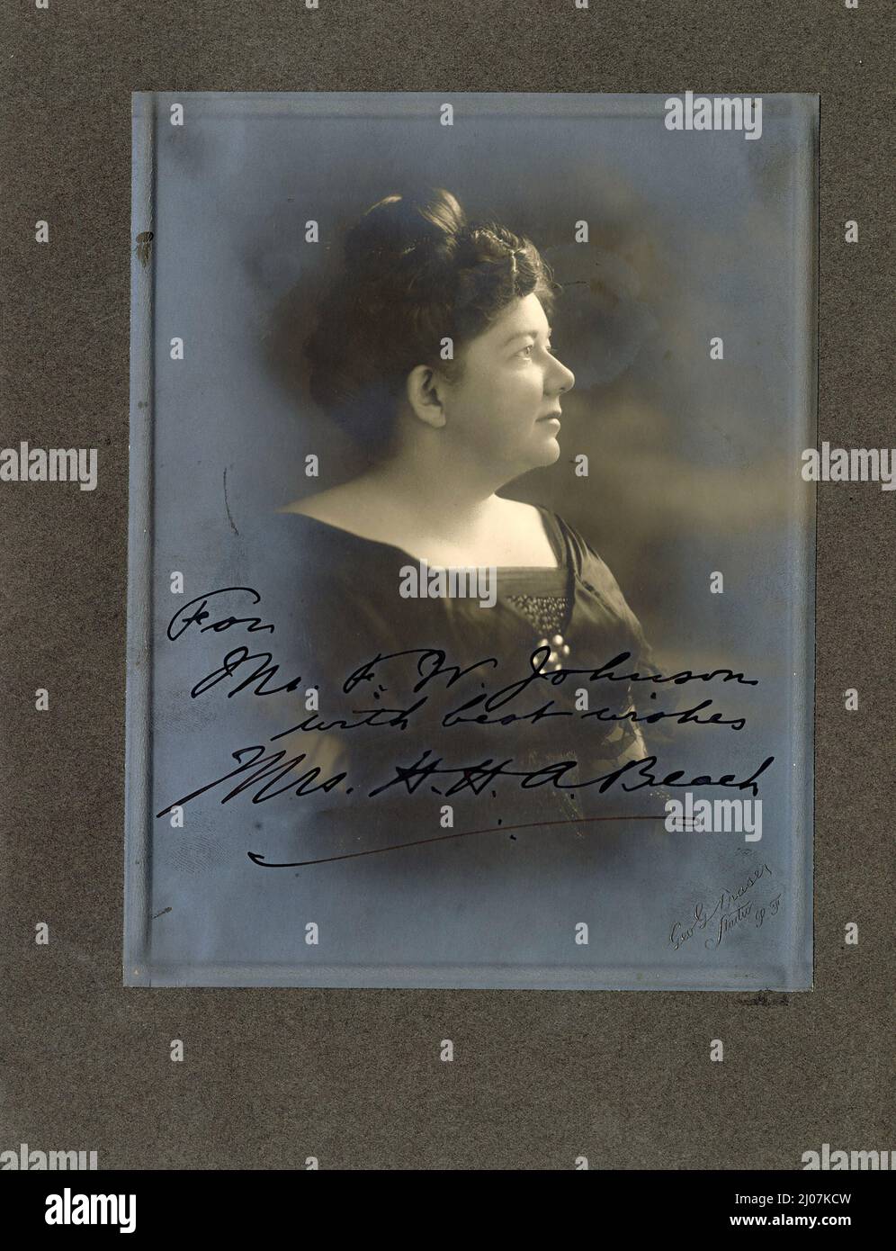 Portrait of the pianist and composer Amy Marcy Beach, née Cheney (1867 ...