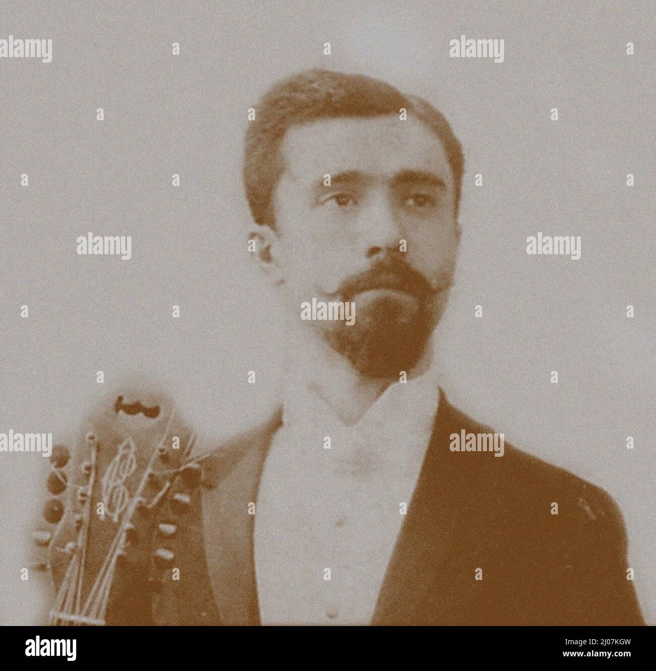 Portrait of the Mandolin player and composer Raffaele Calace (1863-1934 ...