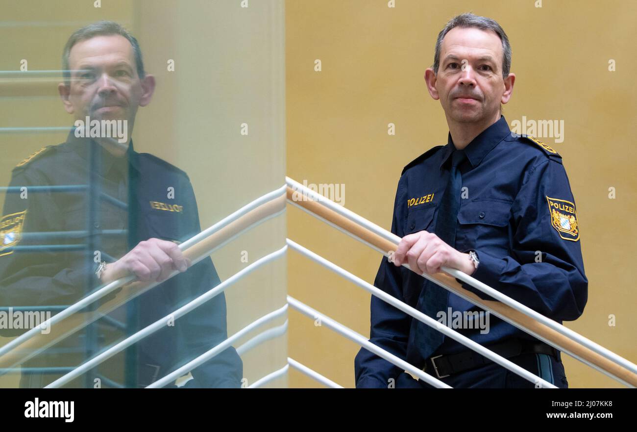 Munich, Germany. 17th Mar, 2022. Michael Schwald, Bavarian state police ...