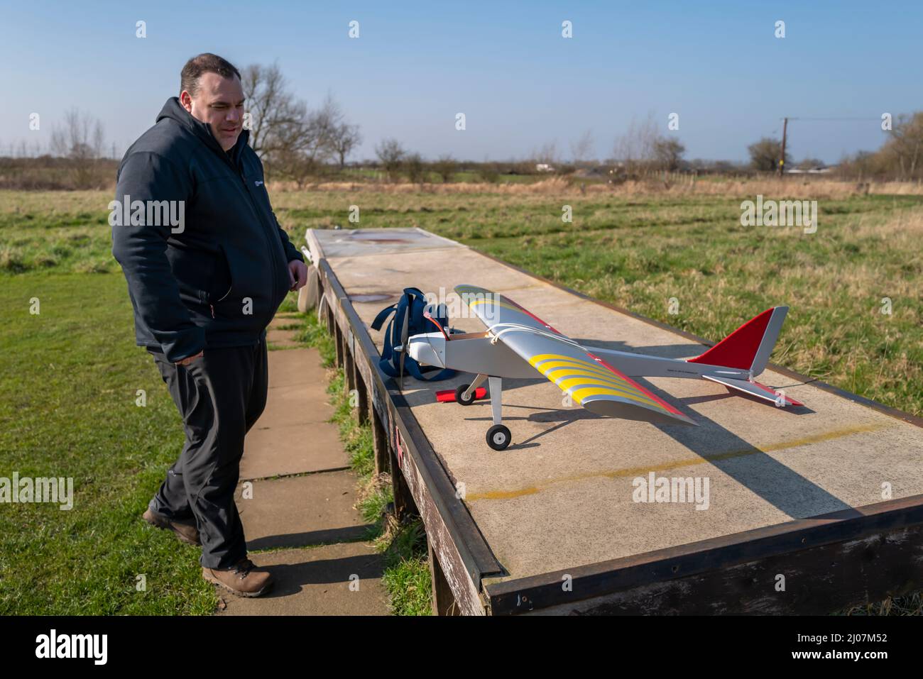 A radio controlled plane with the pilot Stock Photo - Alamy