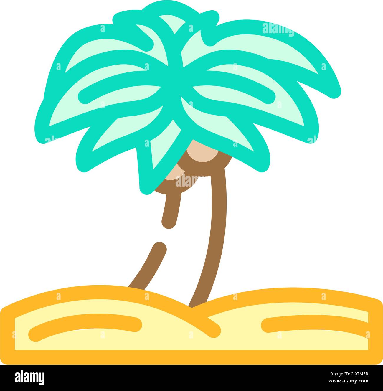 Palm Tree Color Icon Vector Illustration Stock Vector Image And Art Alamy