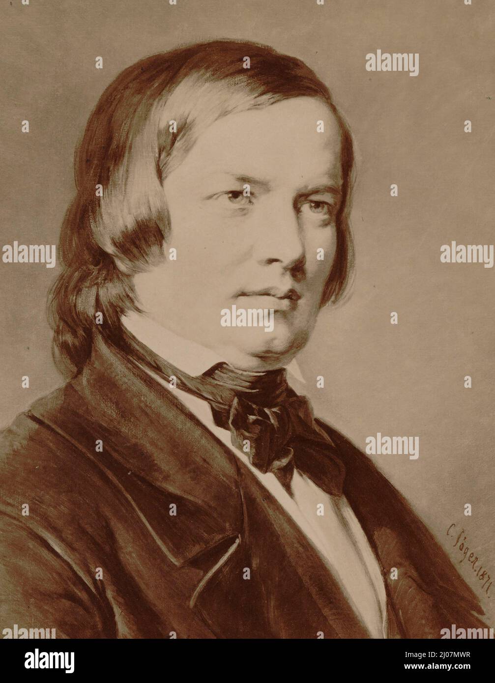 Portrait of the Composer Robert Schumann (1810-1856). Museum: PRIVATE ...