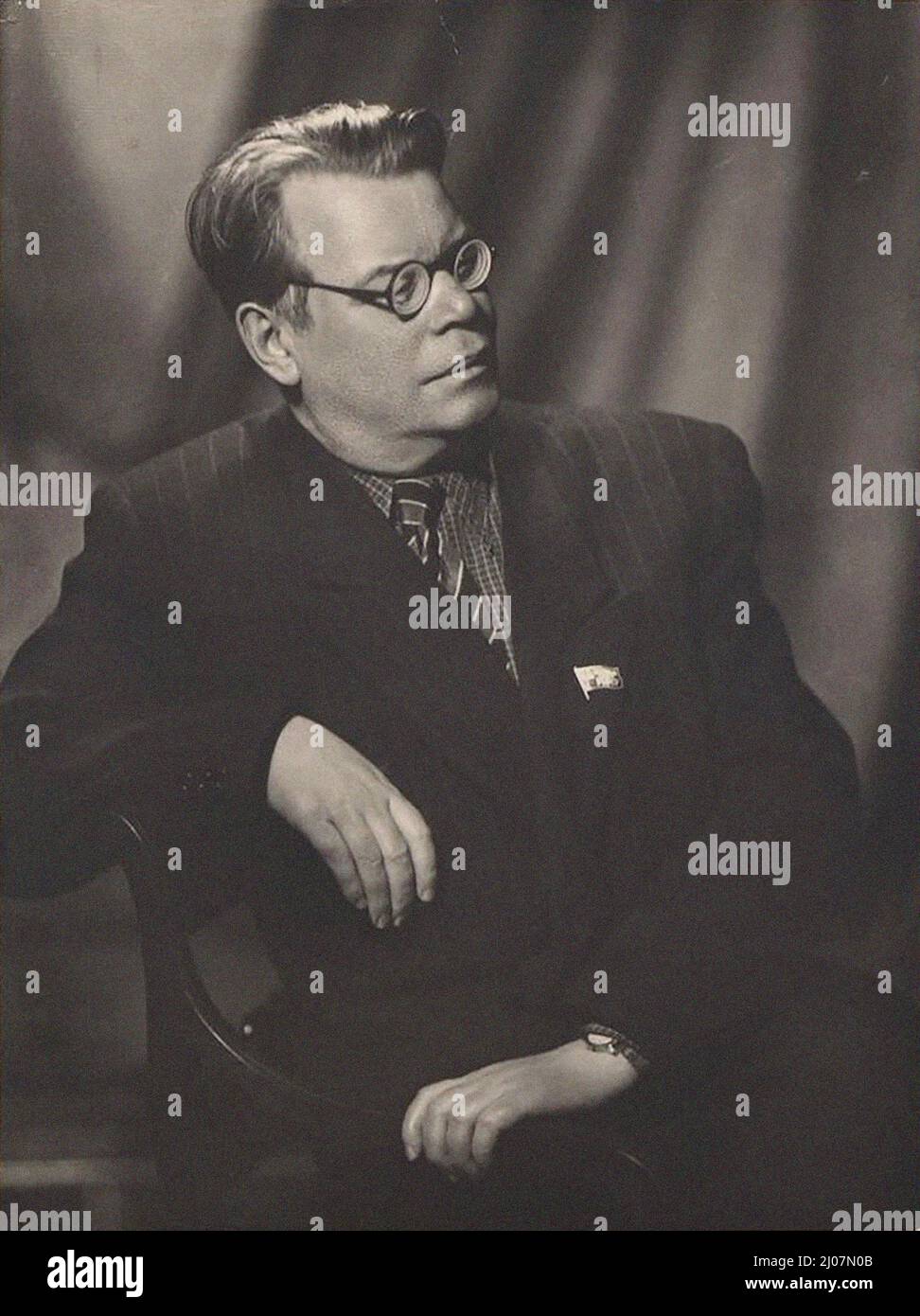 Portrait of the poet Mikhail Vasilyevich Isakovsky (1900-1973). Museum ...