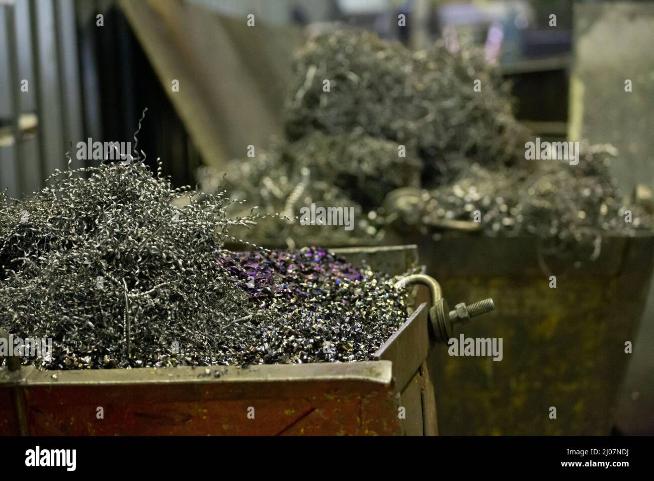 big steel containers with steel swarf and fillings Stock Photo - Alamy