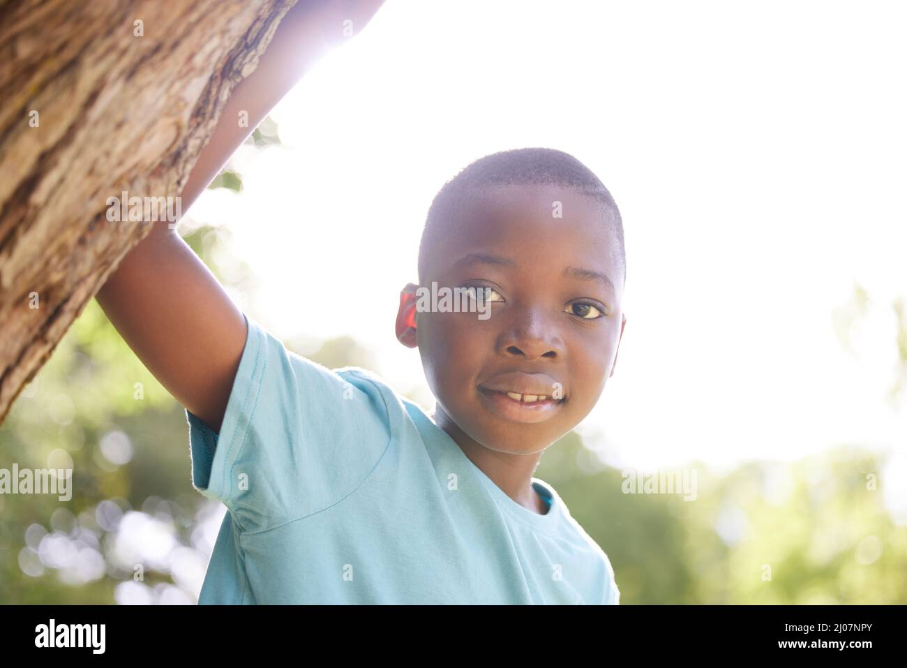 African boy climbing tree hi-res stock photography and images - Alamy