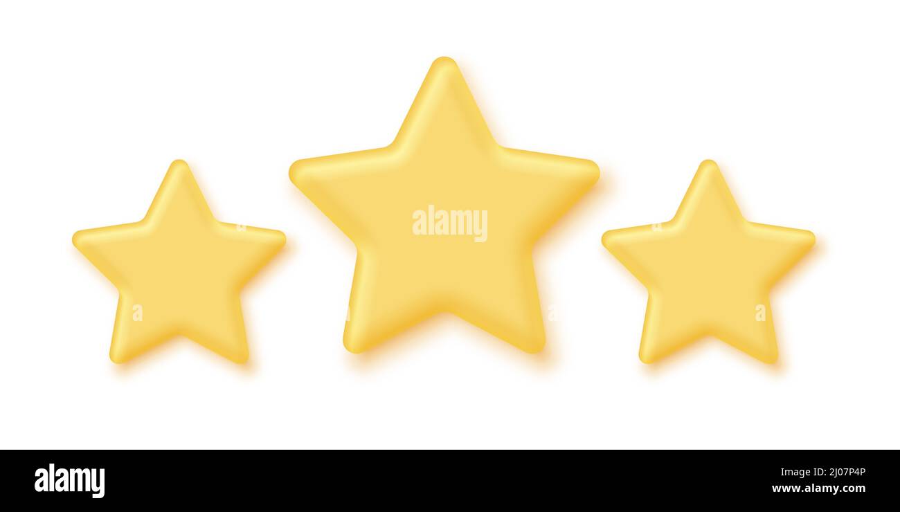 3 rate gold stars for customer rating feedback vector illustration ...