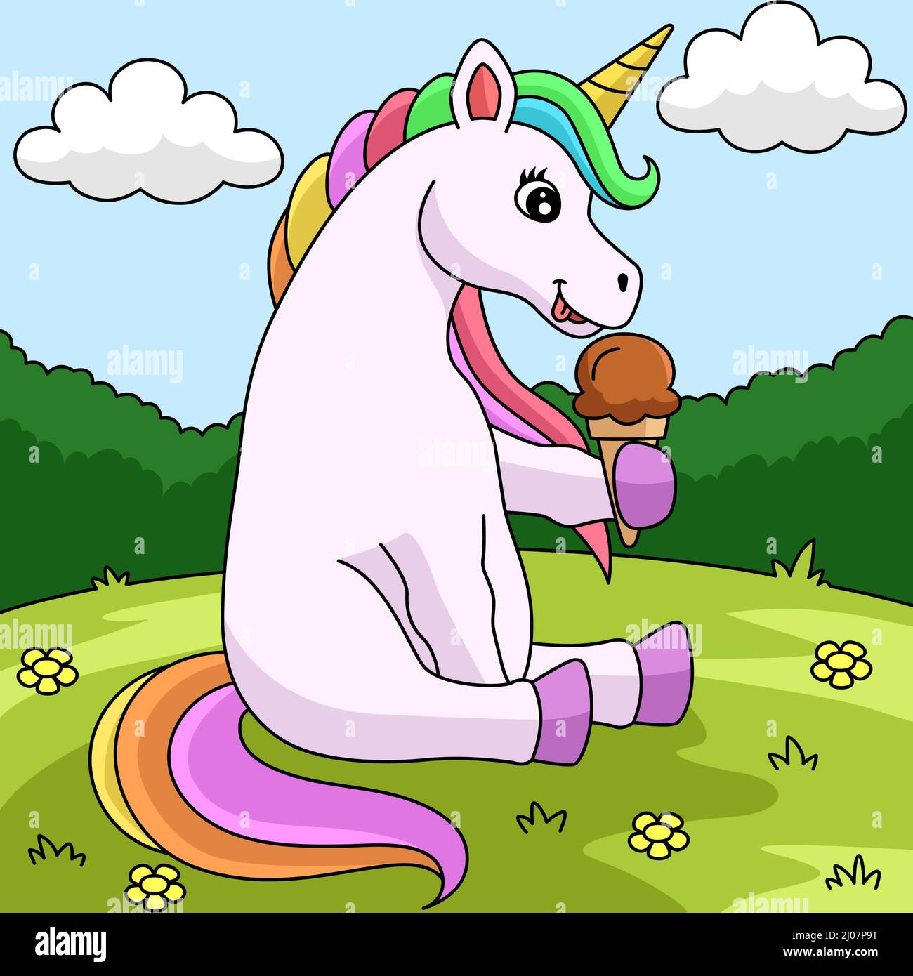 Ice cream cartoon colored Stock Vector Images - Alamy