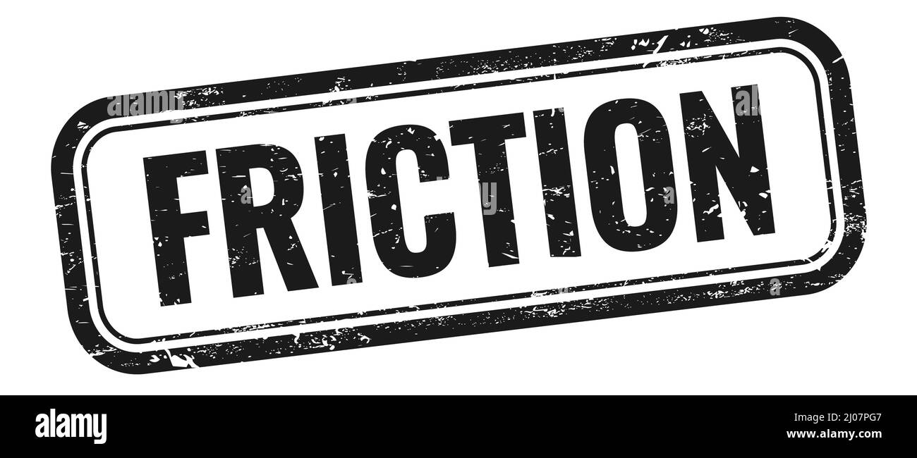 FRICTION text on black grungy vintage rectangle stamp Stock Photo - Alamy