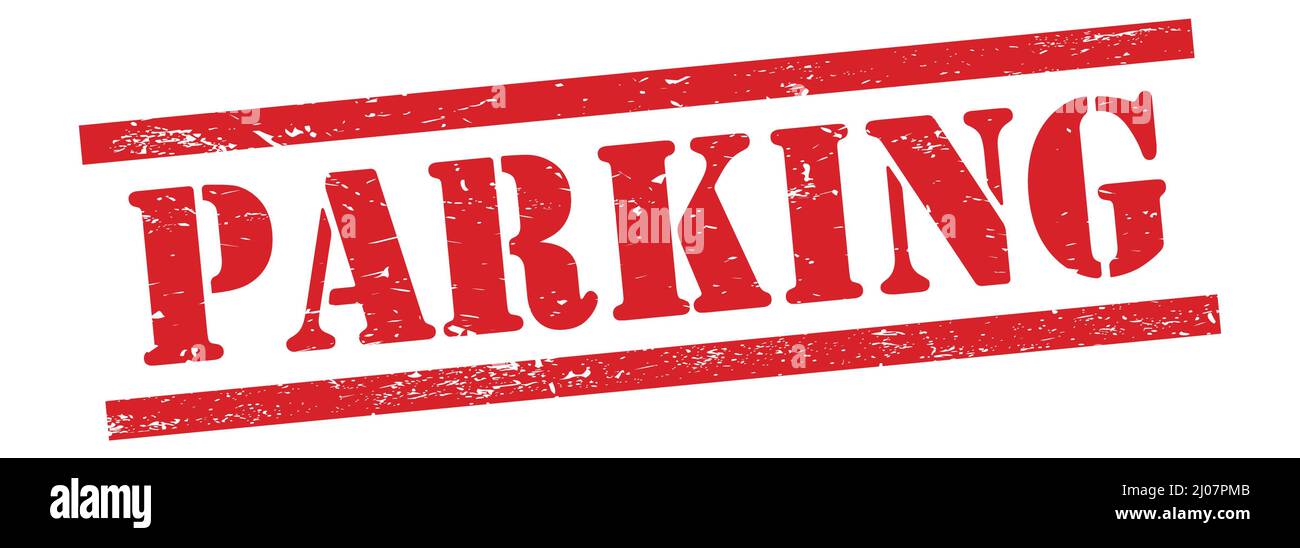 PARKING text on red grungy vintage rubber stamp Stock Photo - Alamy
