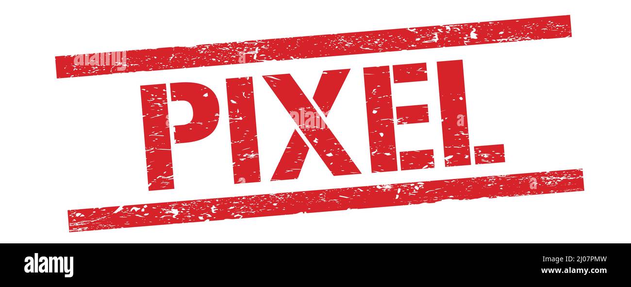 PIXEL text on red grungy rectangle stamp sign Stock Photo - Alamy