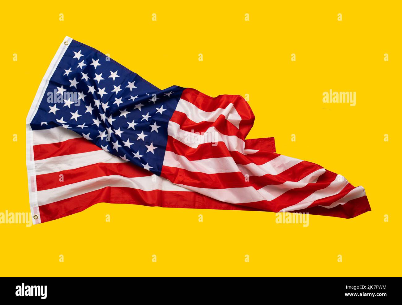 yellow background, usa flag, Template for horizontal banner Stock Photo ...