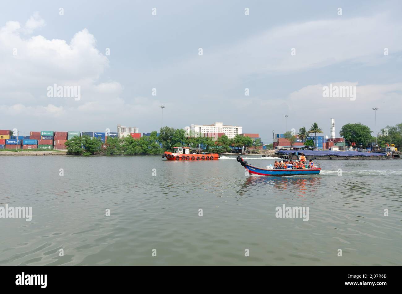 Seberang Perai, Penang, Malaysia - Circa Jun 2018: Local fisherman move ...