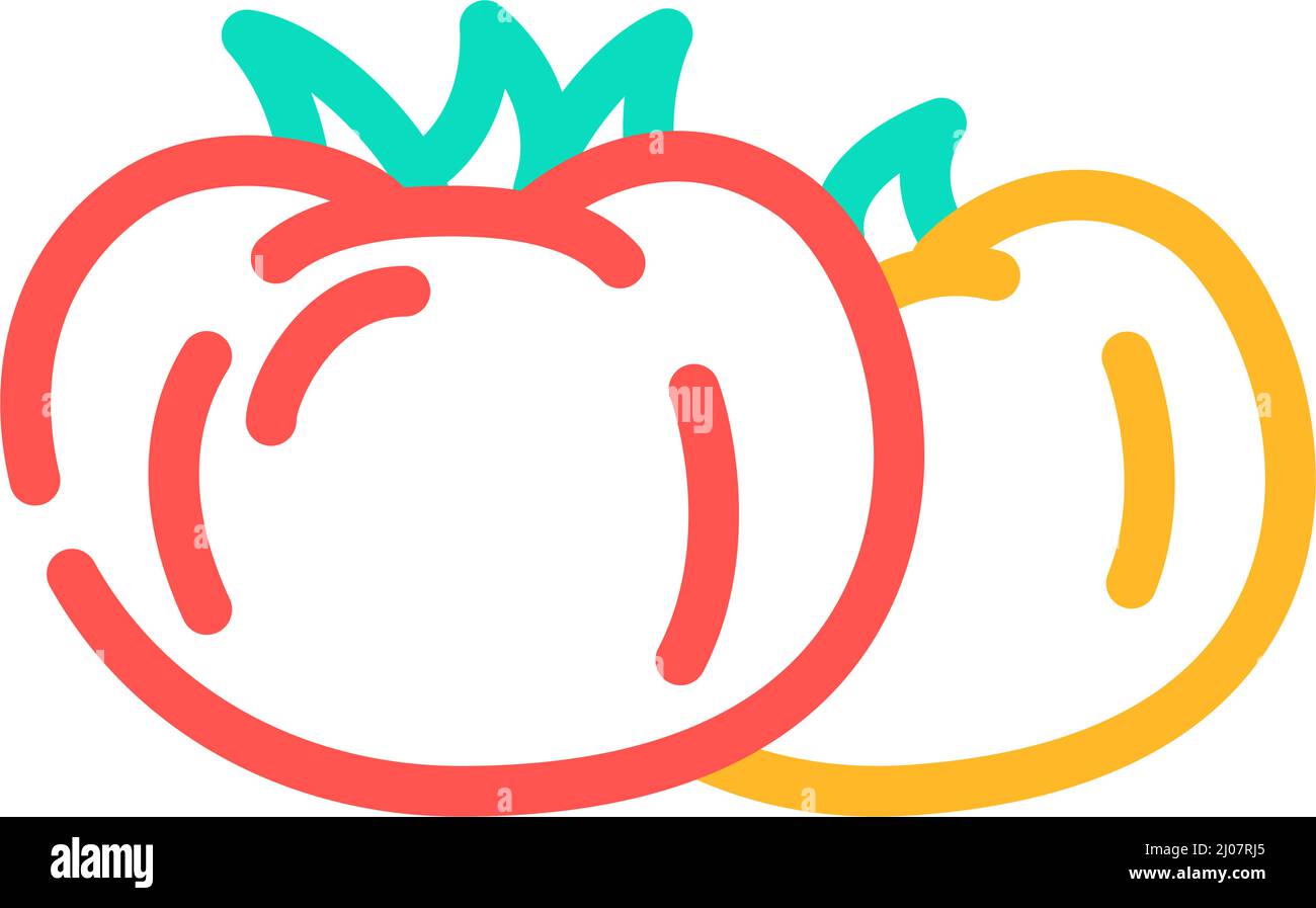 tomatoes of various colors color icon vector illustration Stock Vector ...