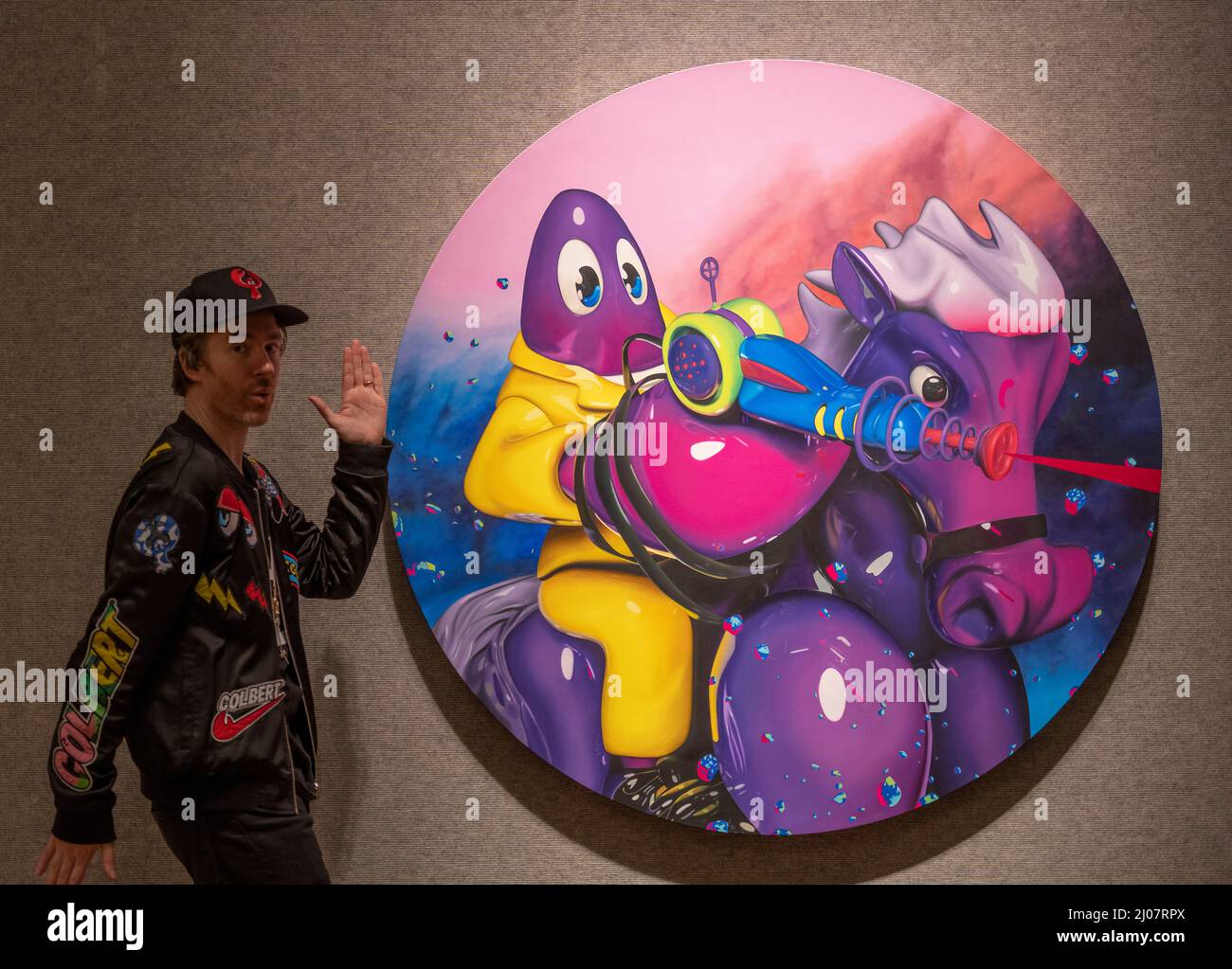 Bonhams, London, UK. 17 March 2022. The hyper-pop artist Philip Colbert ...