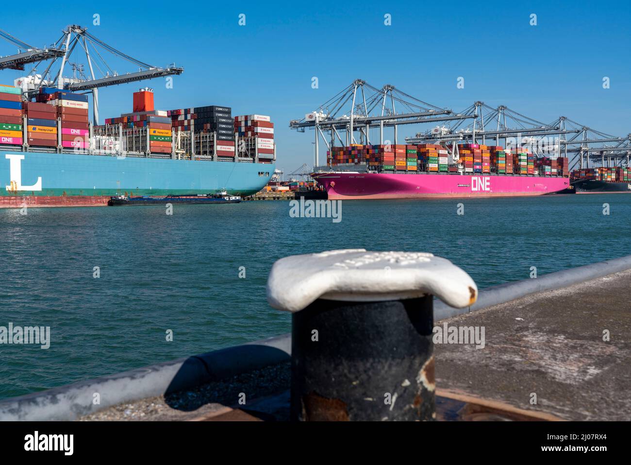 The seaport of Rotterdam, Maasvlakte, Hutchinson ECT Delta Terminal ...