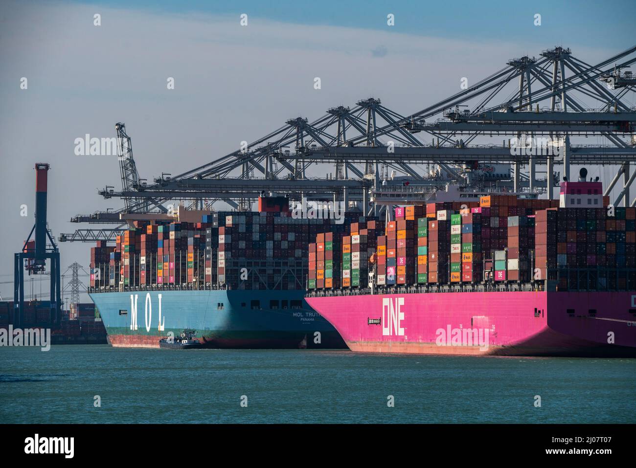 The seaport of Rotterdam, Maasvlakte, Hutchinson ECT Delta Terminal ...