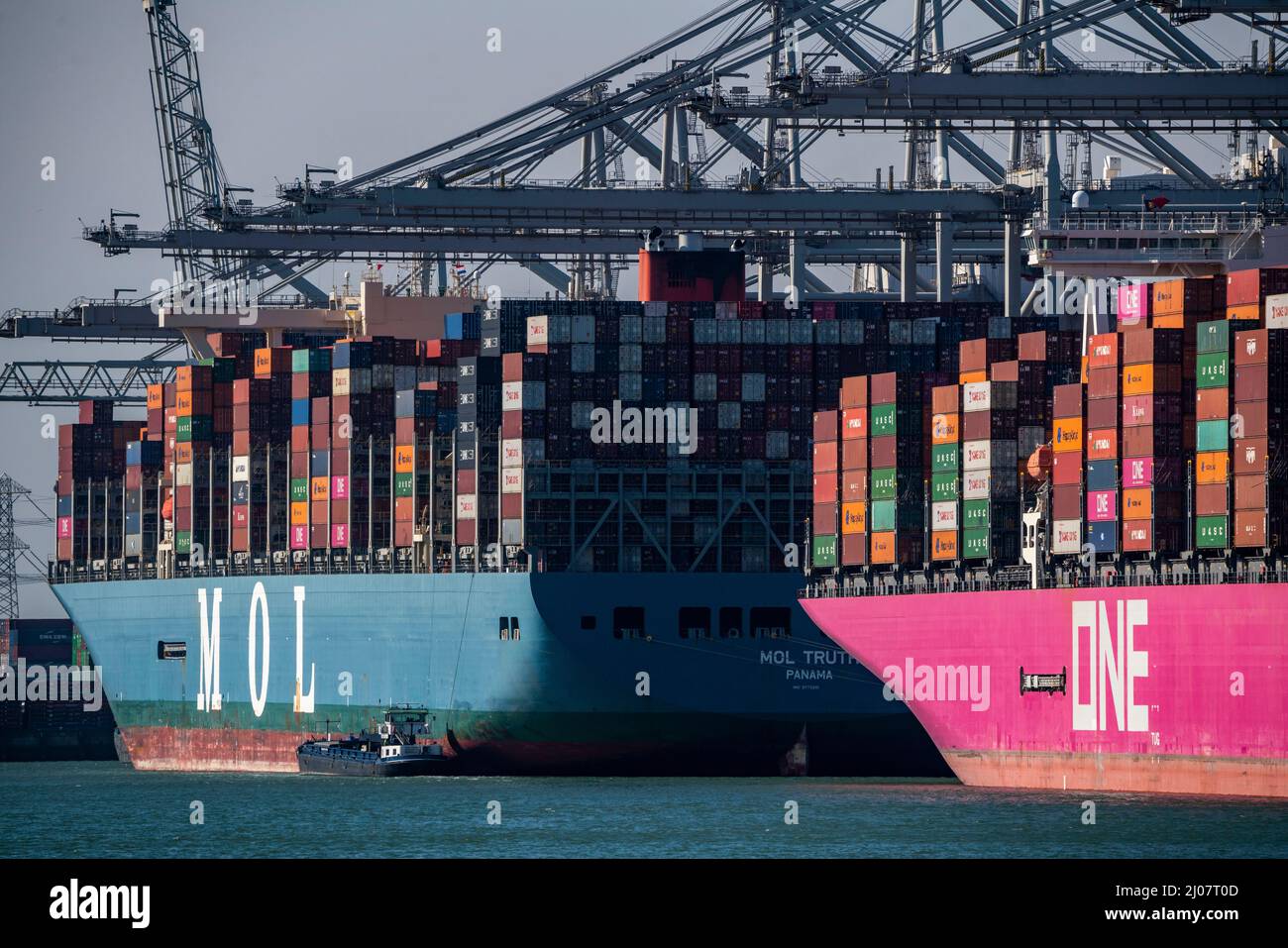 The seaport of Rotterdam, Maasvlakte, Hutchinson ECT Delta Terminal ...