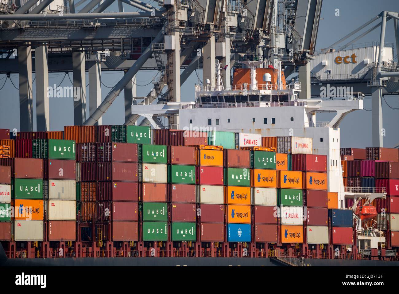 The seaport of Rotterdam, Maasvlakte, Hutchinson ECT Delta Terminal ...