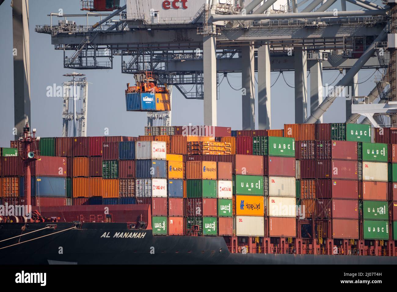 The seaport of Rotterdam, Maasvlakte, Hutchinson ECT Delta Terminal ...