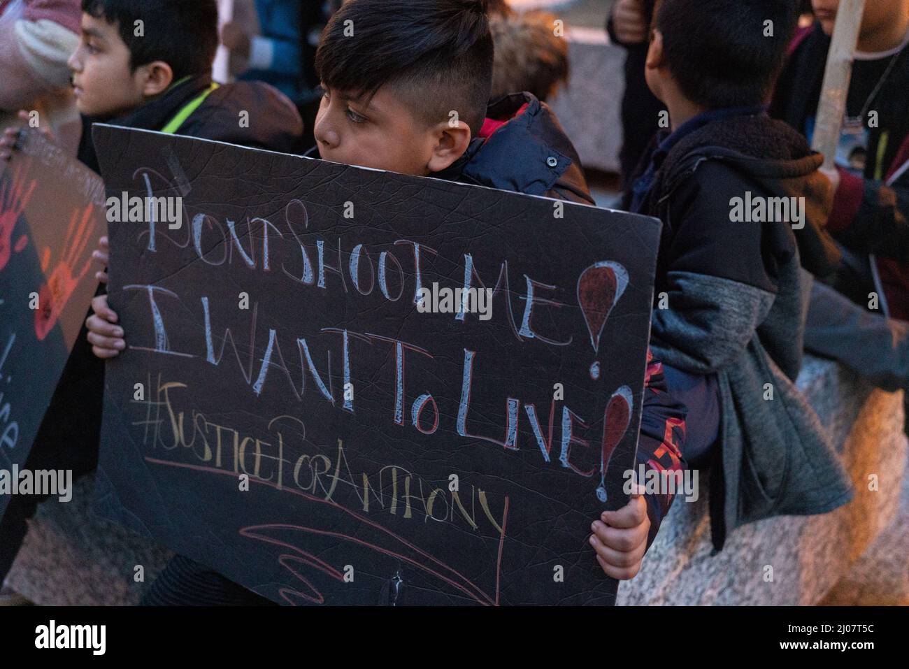 Family members and supporters of Anthony Alvarez gather for a protest ...