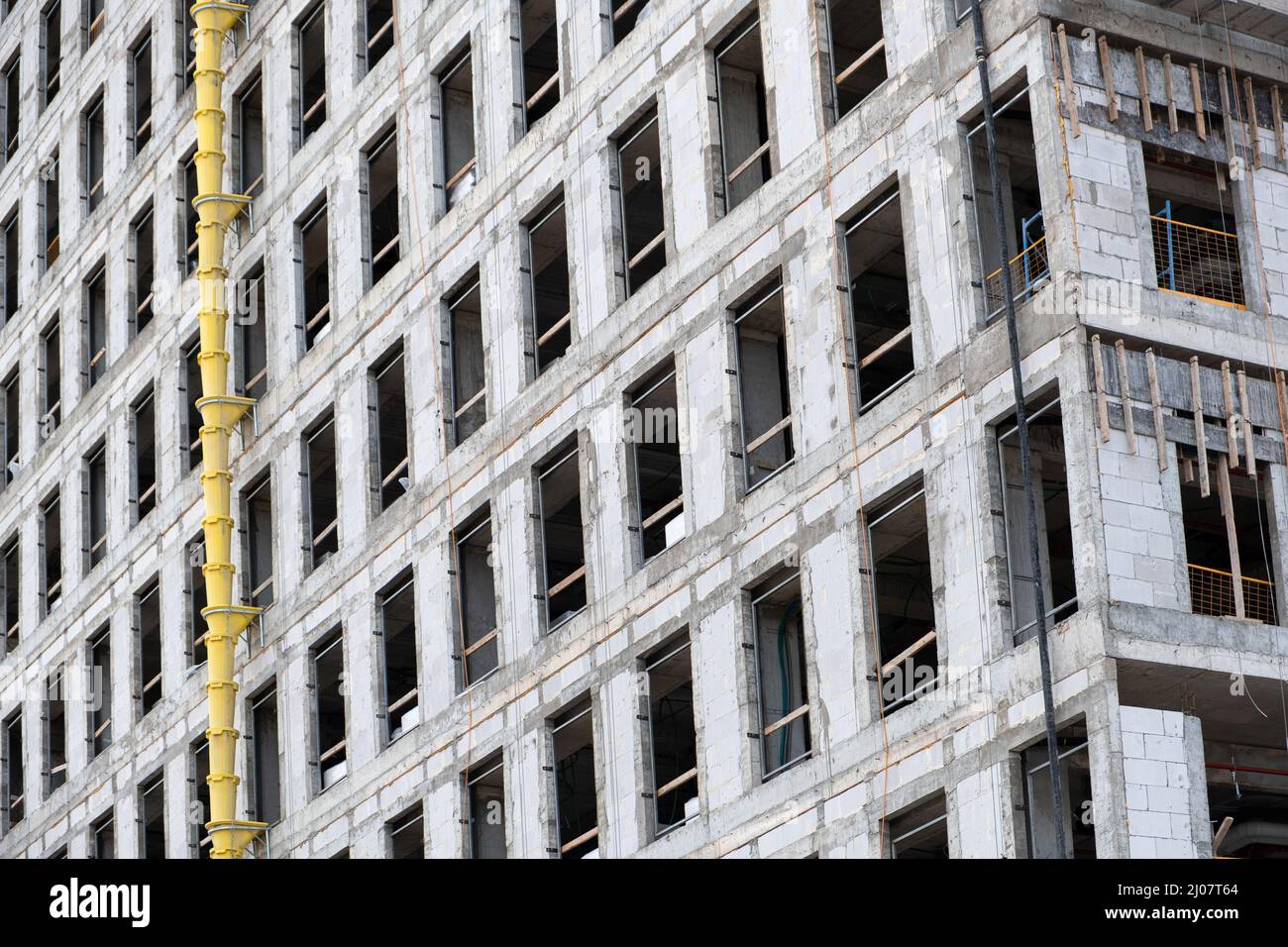 Construction waste Garbage Chute, tube to trash with Many windows on ...