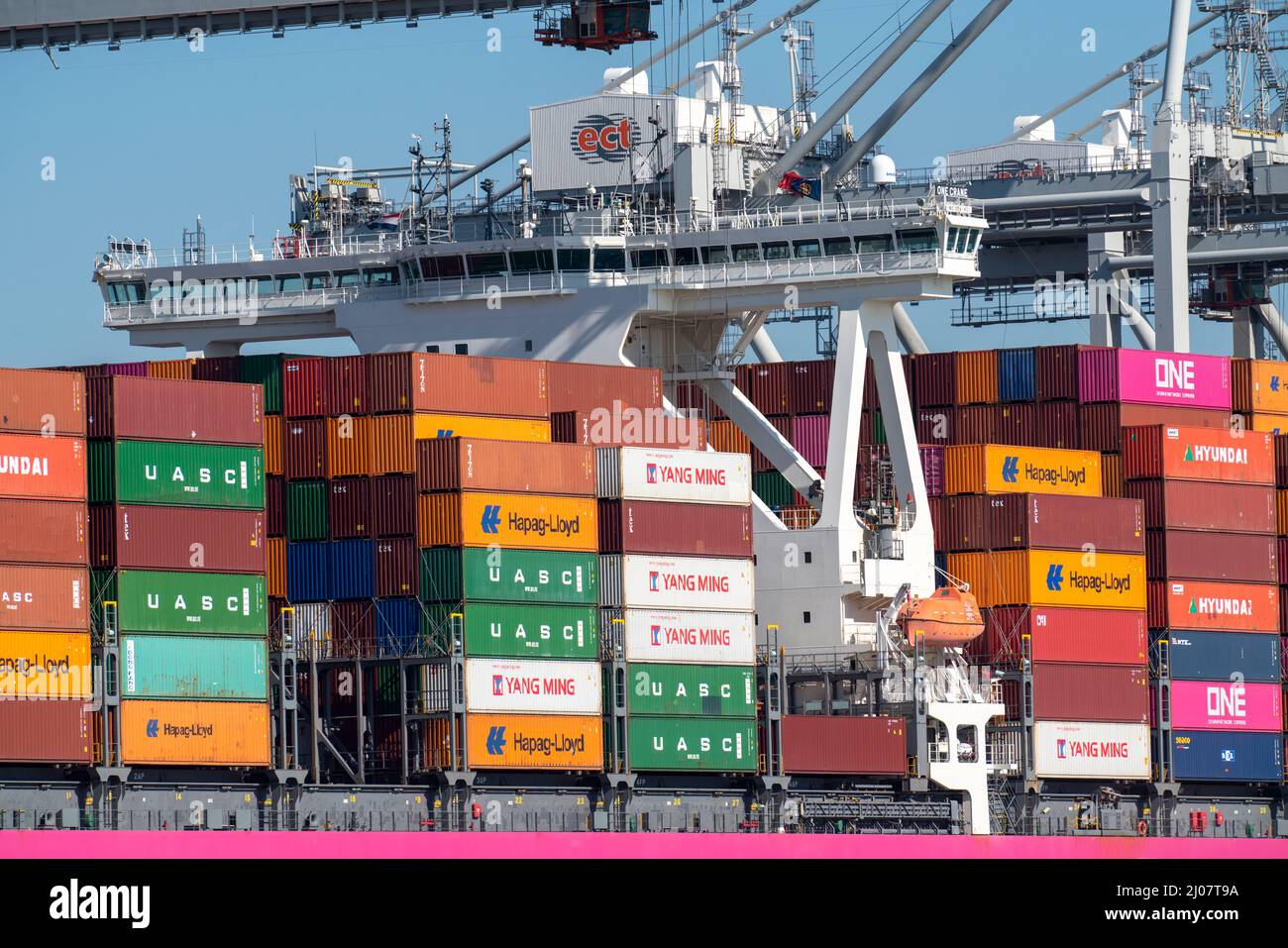 The seaport of Rotterdam, Maasvlakte, Hutchinson ECT Delta Terminal ...