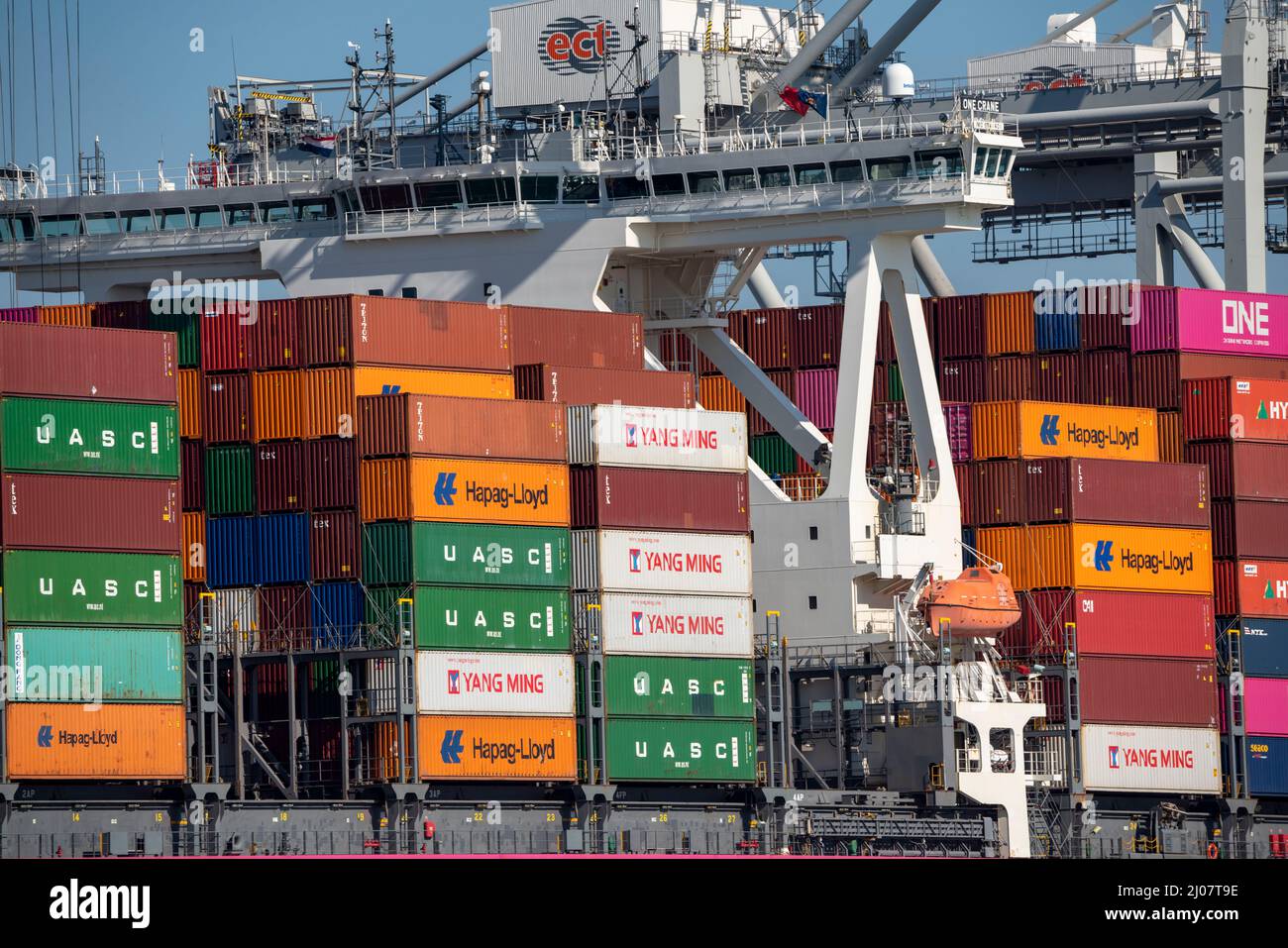 The seaport of Rotterdam, Maasvlakte, Hutchinson ECT Delta Terminal ...