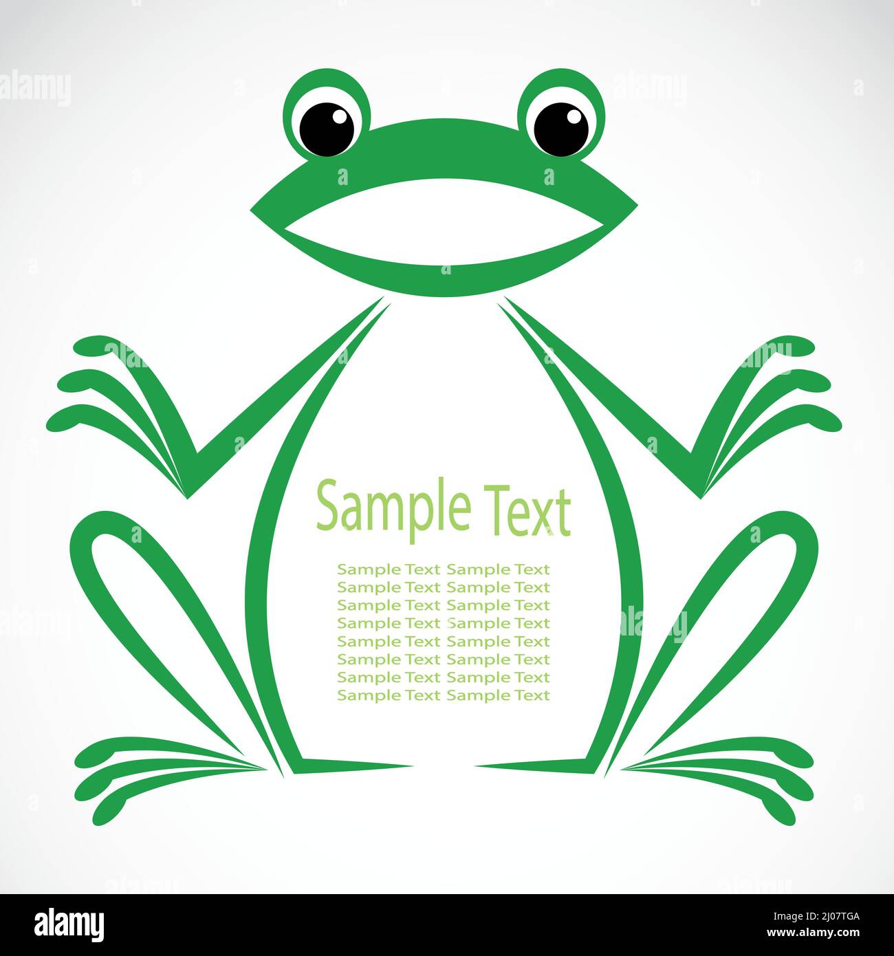 Vector image of a frog on white background. Easy editable layered ...