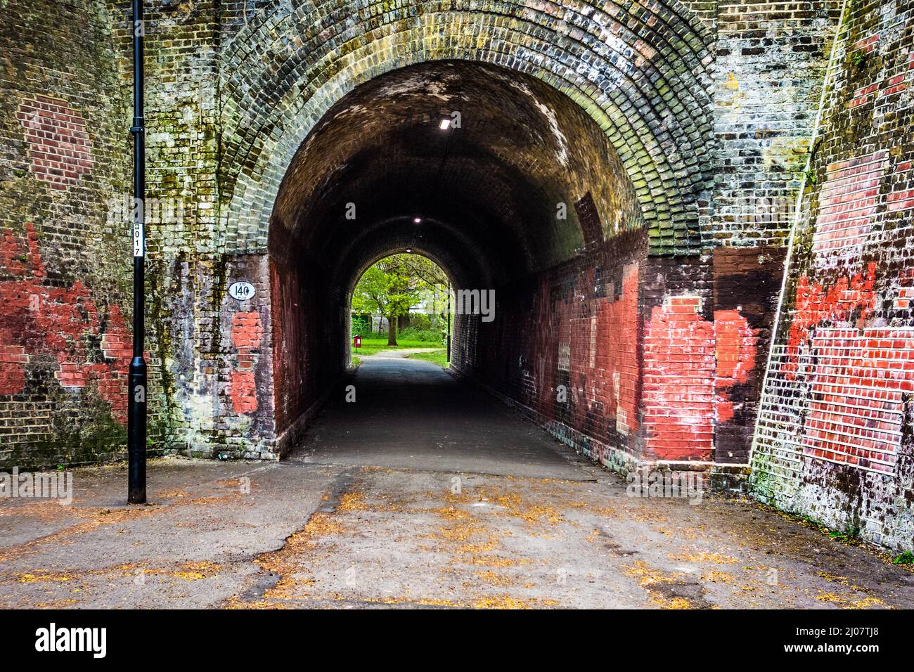 Railway underpass foot tunnel under the line between Elmstead Woods and ...