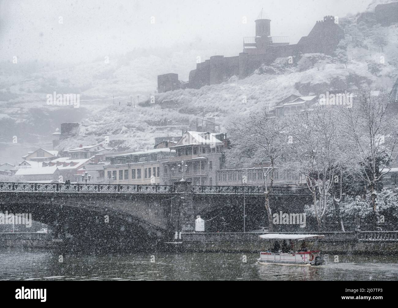 Snowy Tbilisi in winter, Georgia Stock Photo - Alamy