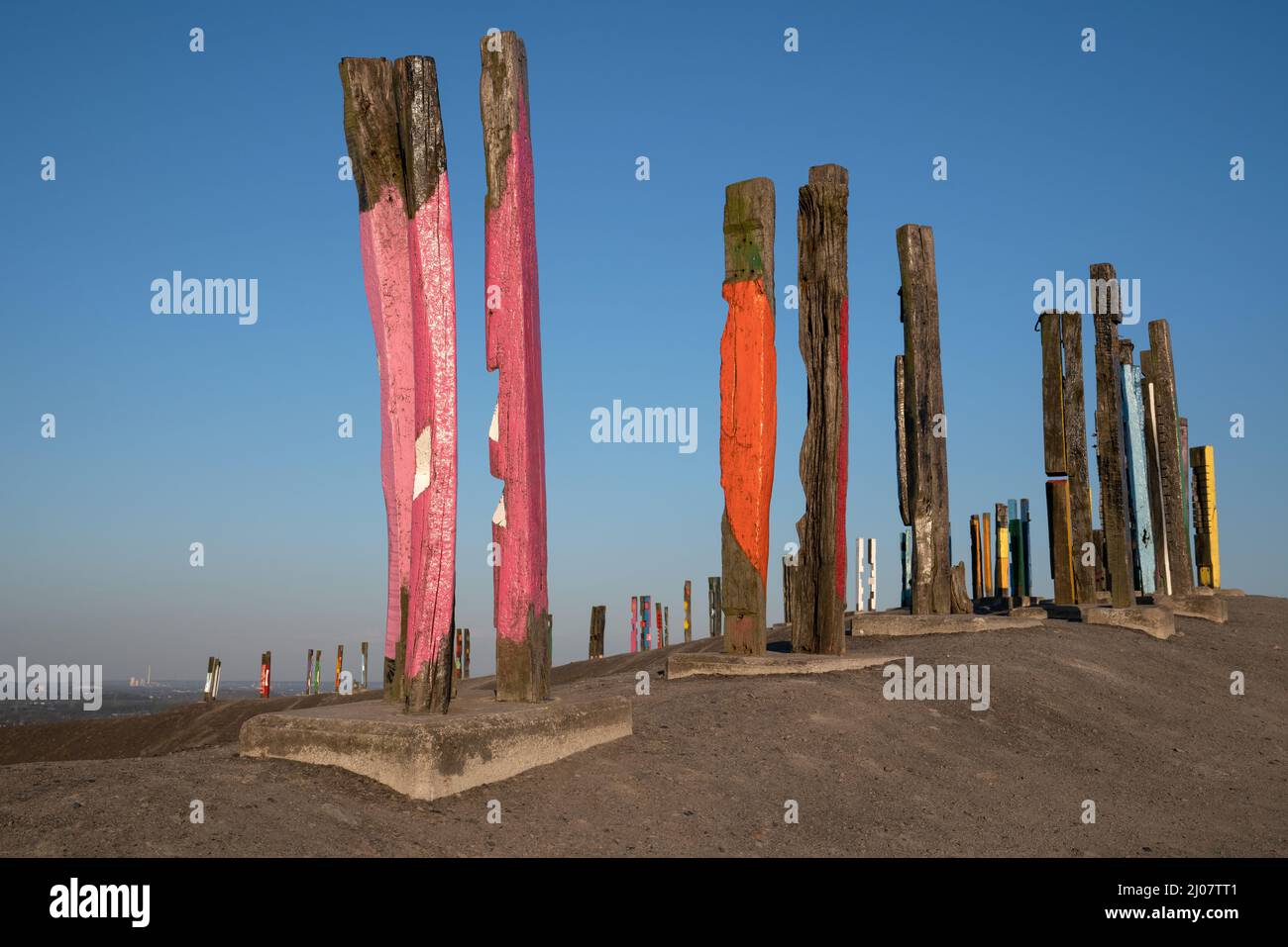 View of totem poles - Heritage of Ruhr Metropolis, Germany Stock Photo ...