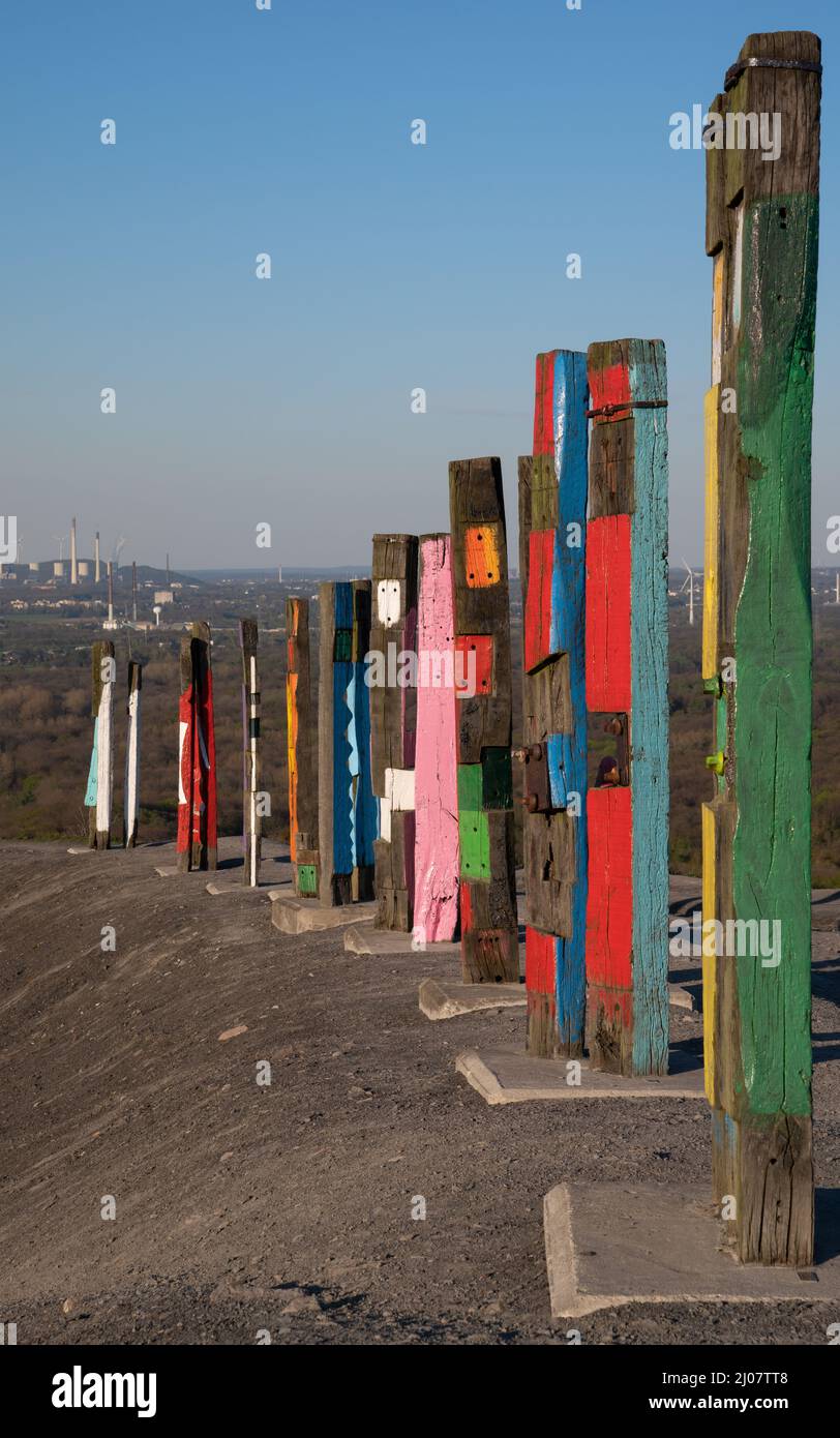Vertical shot of totem poles - Heritage of Ruhr Metropolis, Germany ...
