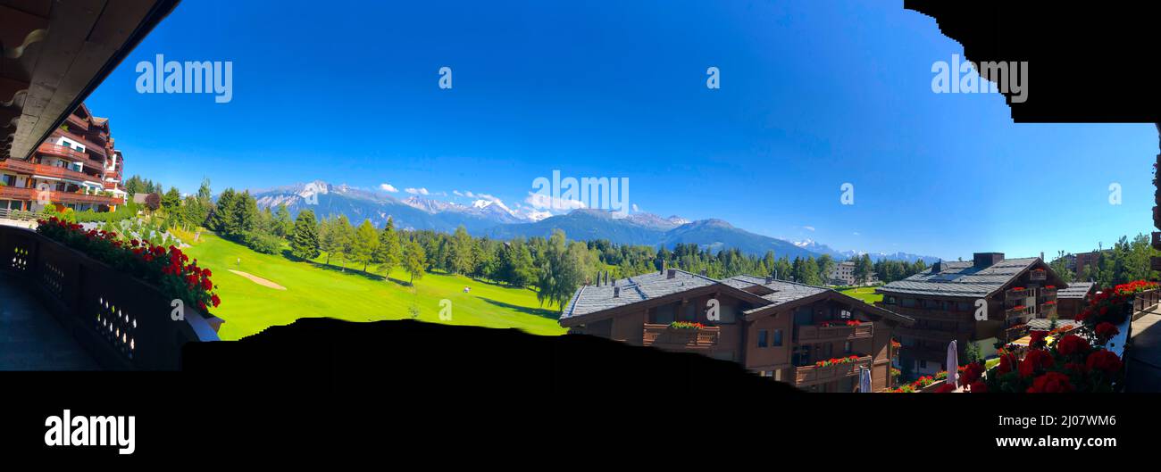 Switzerland snow balcony hi-res stock photography and images - Alamy