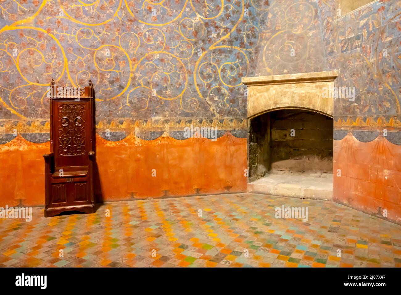Pope Room in Palais des Papes in Avignon, France. *** Local Caption ...