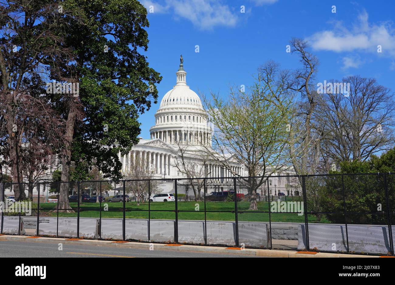 WASHINGTON, DC -2 APR 2021- View of fences in front of the United ...