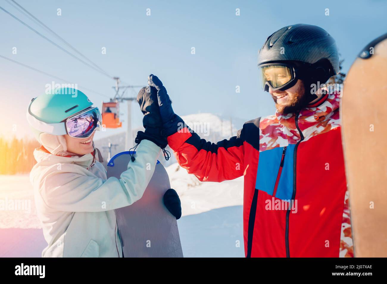 Group friends together lifts hi-res stock photography and images - Alamy