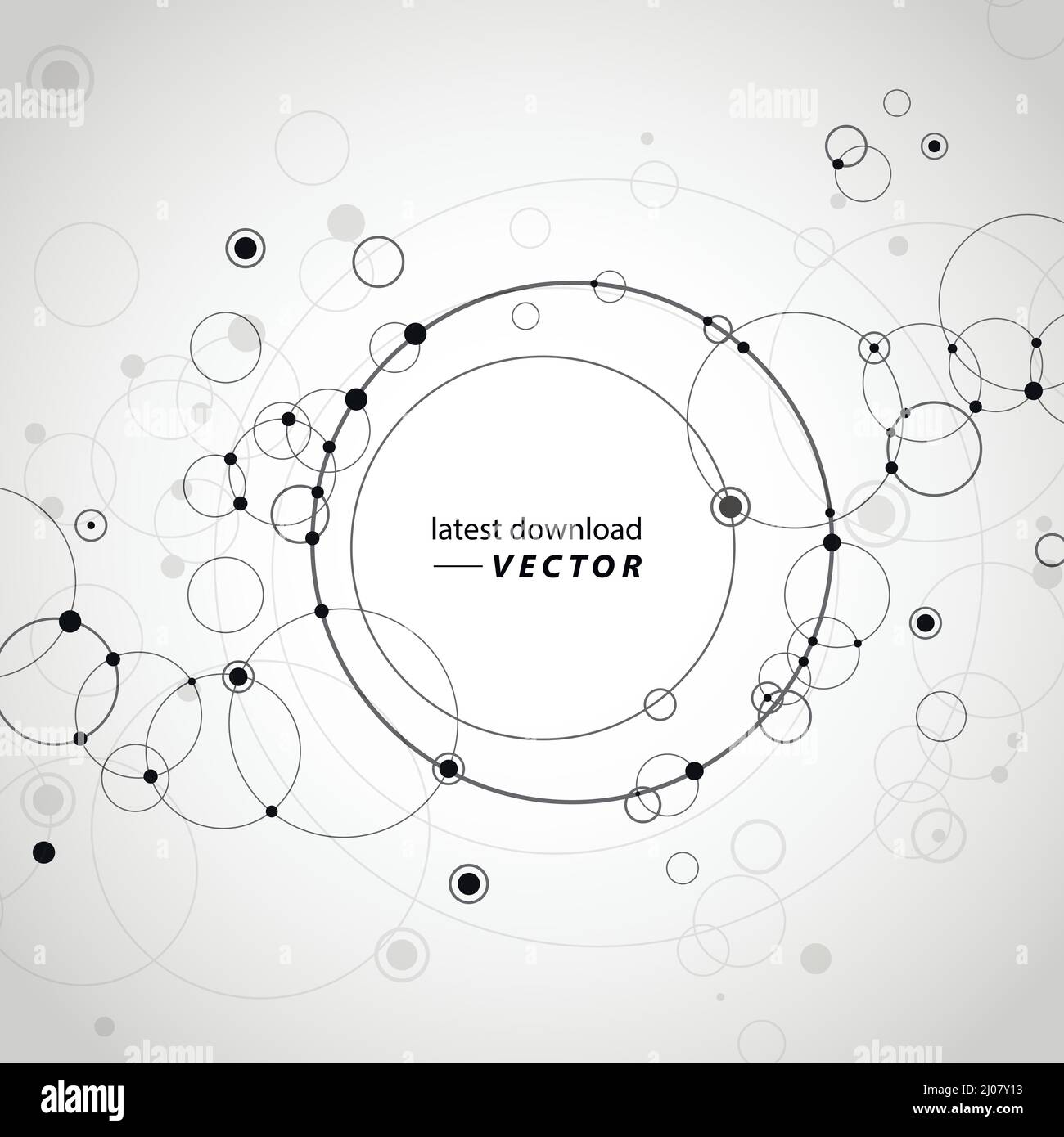 Circles connect with dots. Network technology communication background. Lines dots element ...
