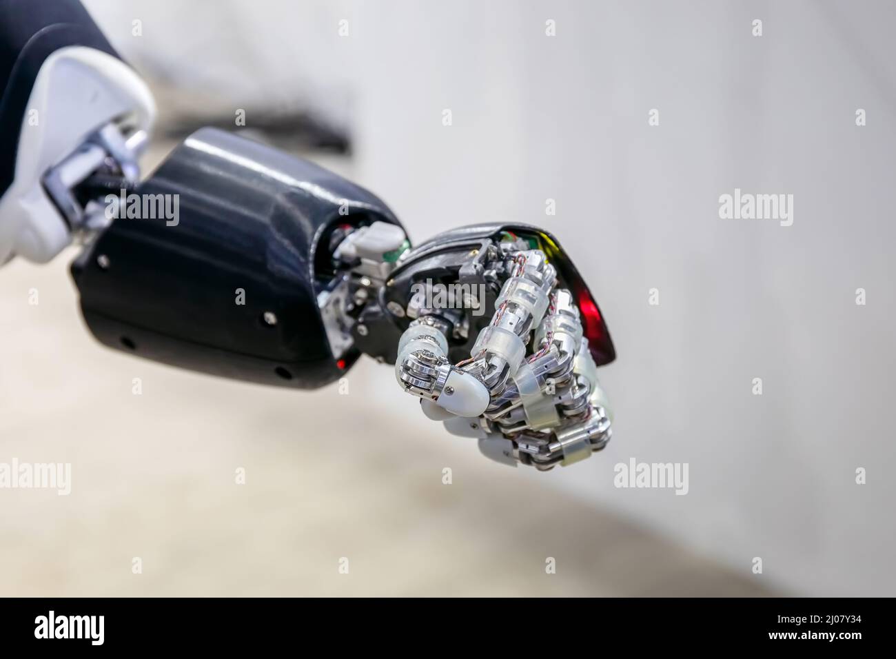 Rome, Italy - October 10, 2021: Detail of the arm of a robot that ...