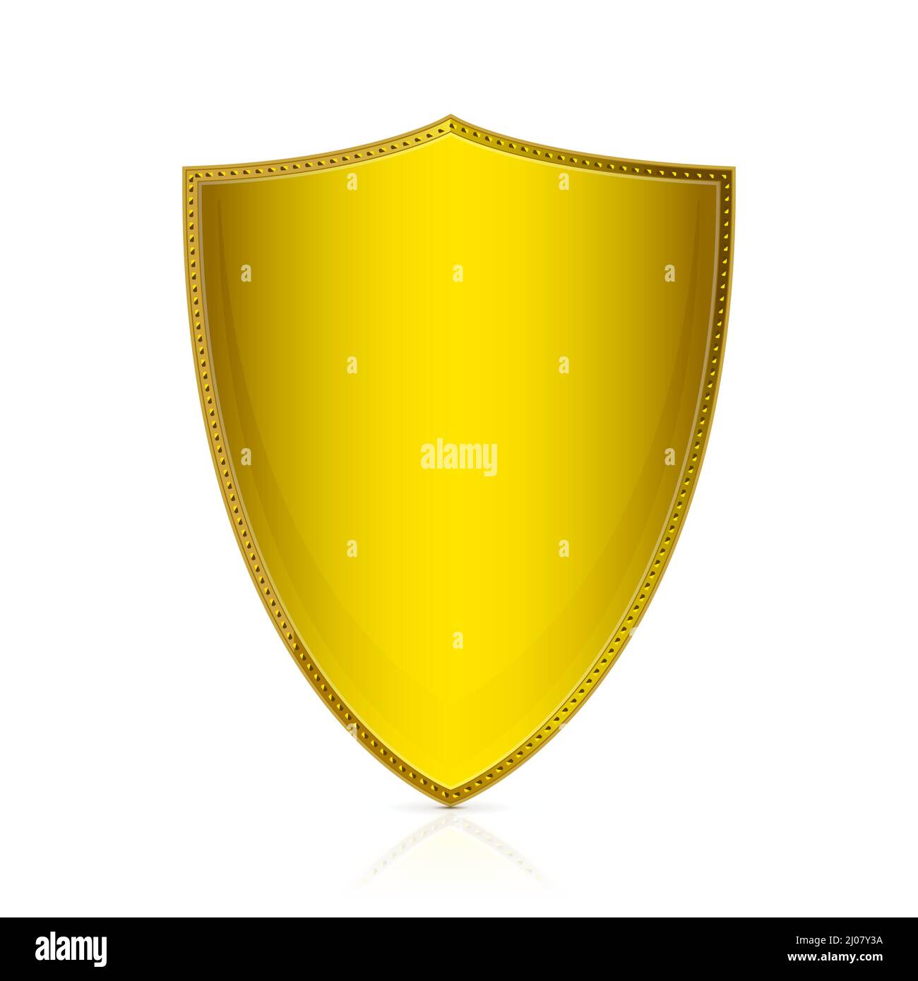 Golden shield vector illustration isolated on white background Stock ...