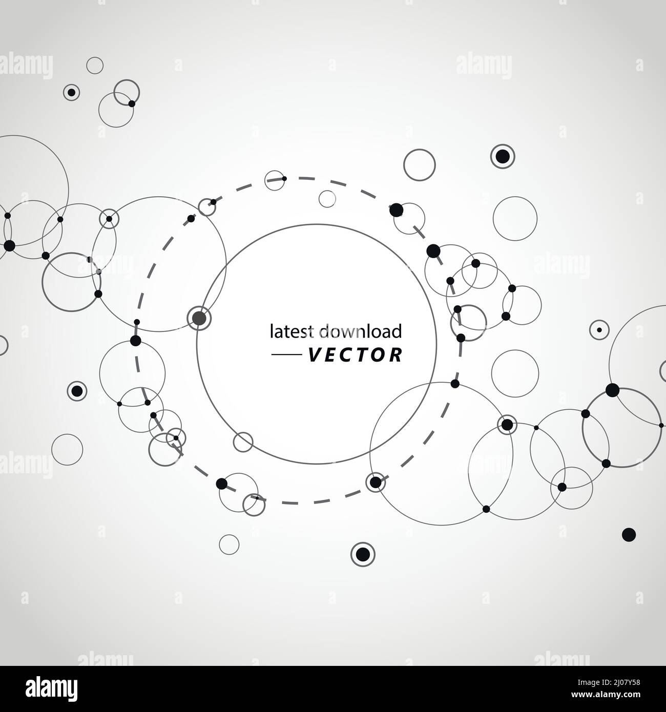 Abstract dots and circles line connected. Minimal design for technology ...