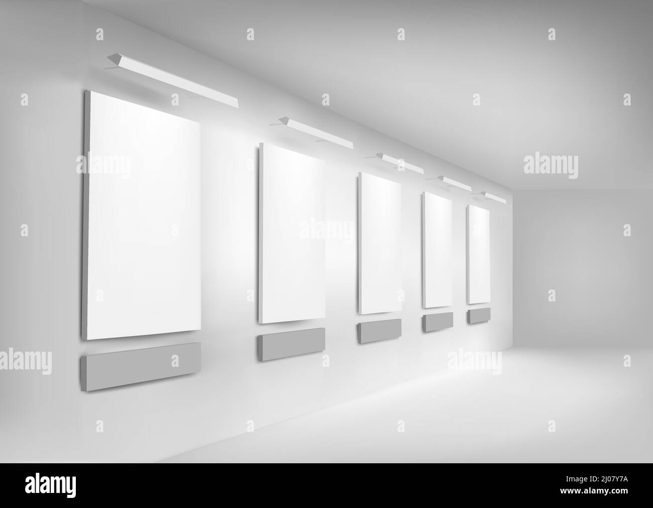 Gallery room with frames vector illustration Stock Vector Image & Art ...