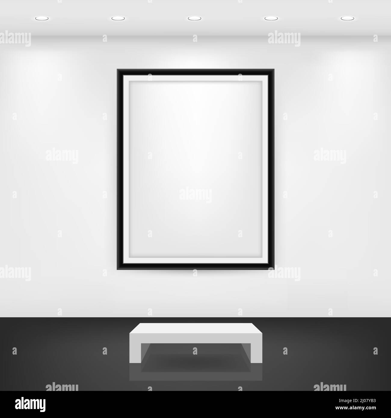 Gallery room with frames vector illustration Stock Vector Image & Art ...