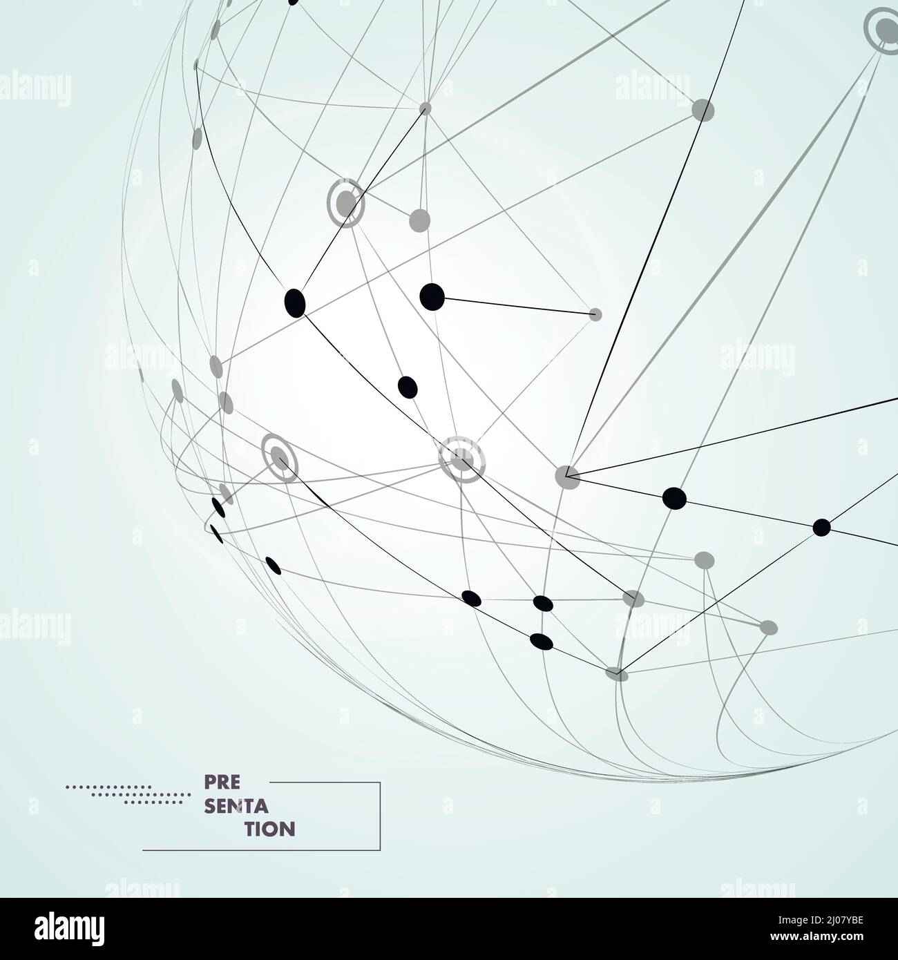 Vector global mesh sphere. Abstract geometric shape with connected dots ...