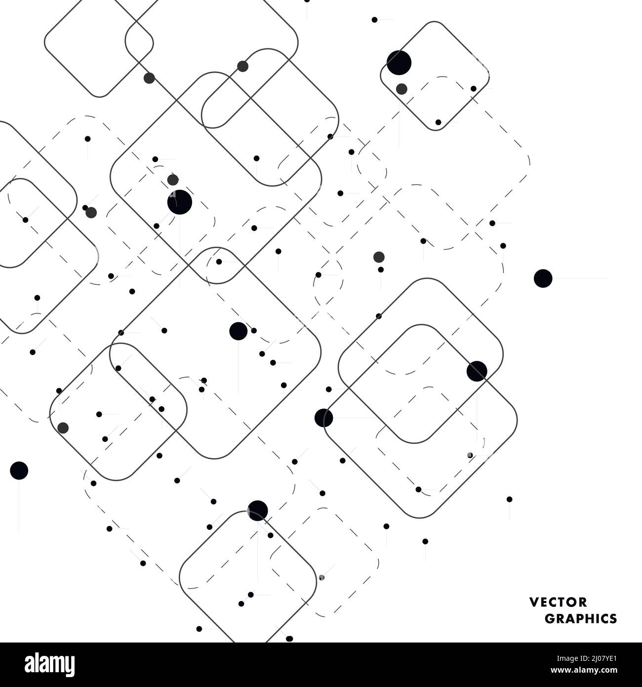 Vector square connected with dots. Web style presentation background ...