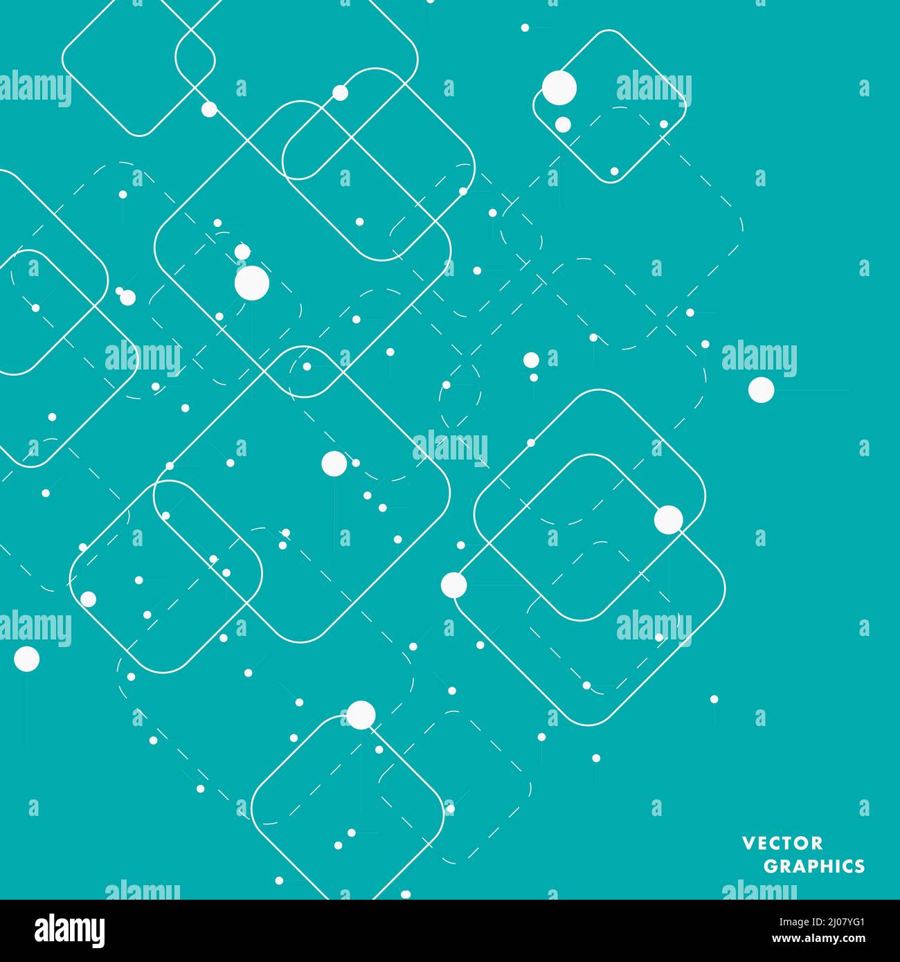 Vector square connected with dots. Web style presentation background ...